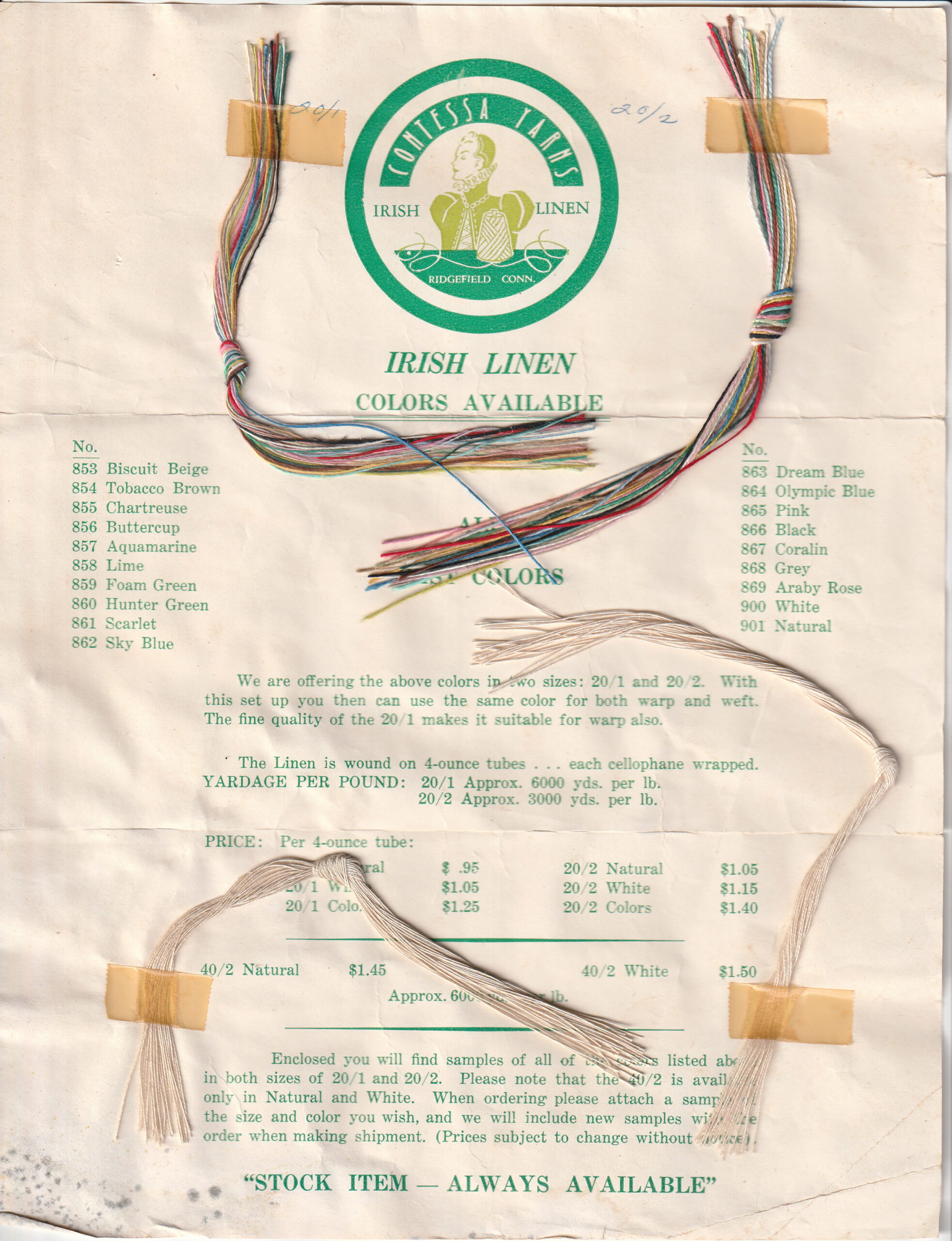 Contessa Yarns Irish Linen thread 1955 – GreyGal's